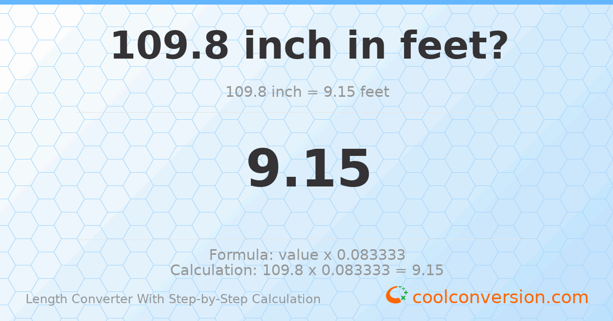 109 Inches Is How Many Feet