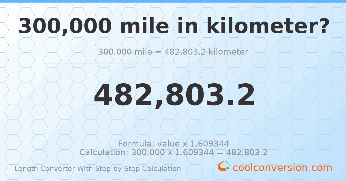 300000km To Miles