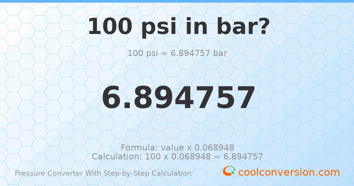 100psi In Bar