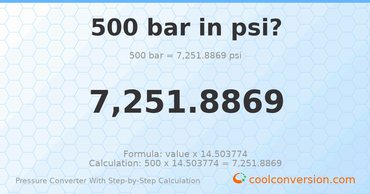 500 Bar To Psi