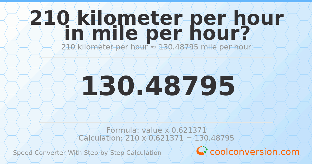 210 Km To Mph