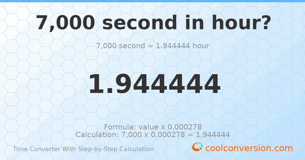 7000 Seconds To Hours
