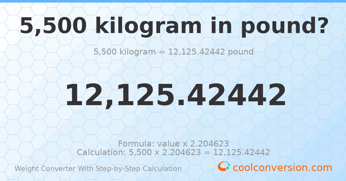 5500 Kg To Lbs