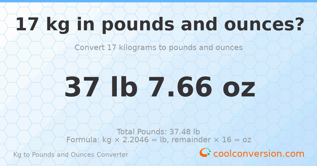 17 7 Kg To Pounds